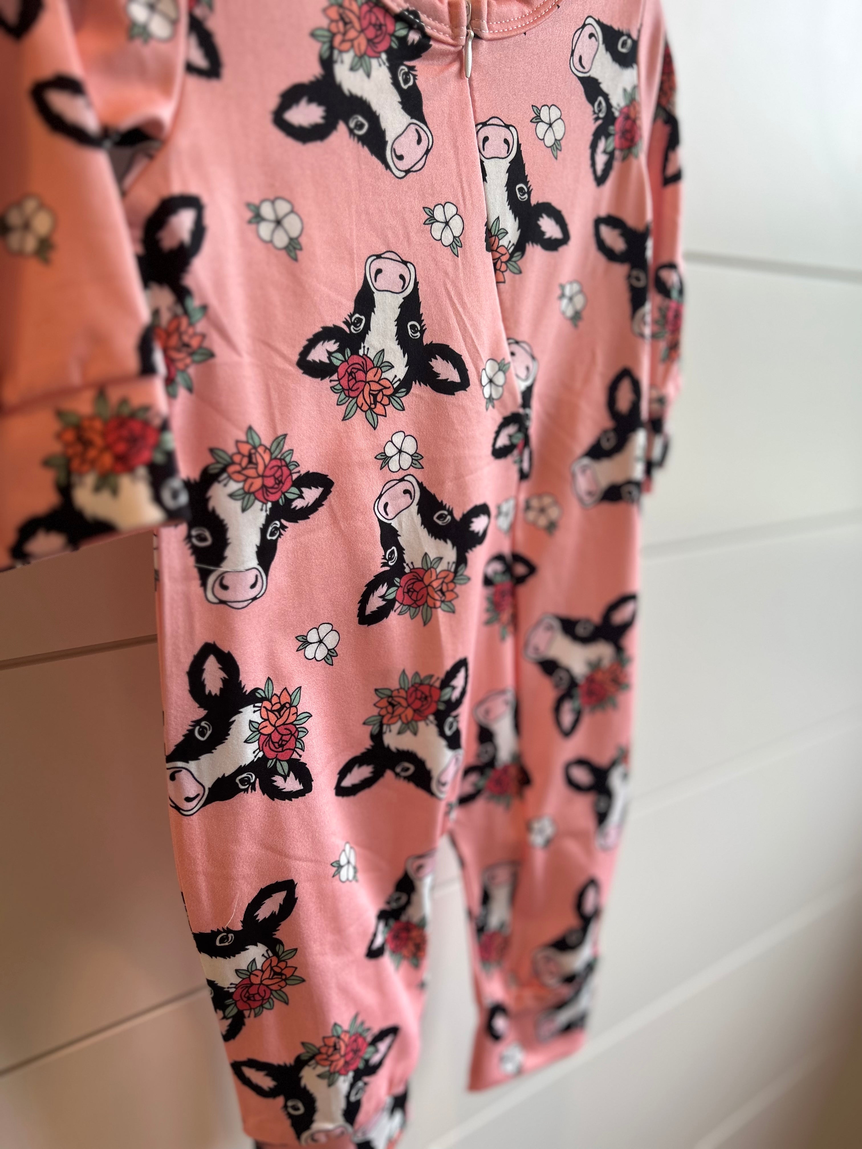 Pretty In Pink Bamboo Zip Sleeper – Patched Cow Collective