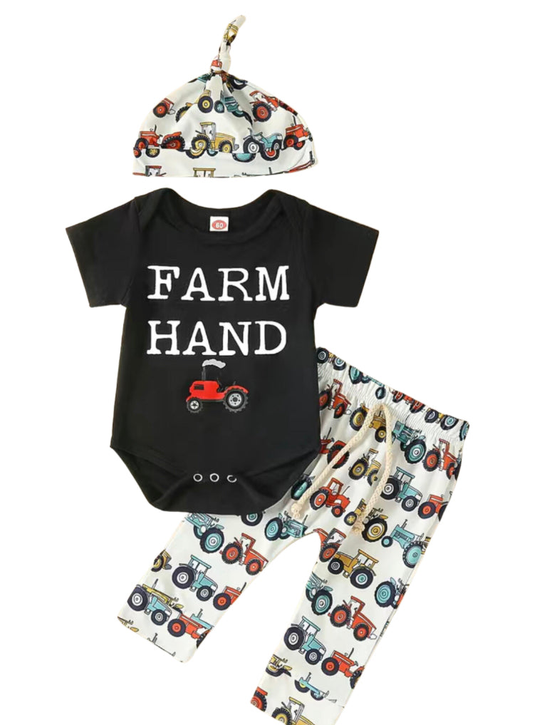 Farm Hand Tractor Outfit Set – Patched Cow Collective